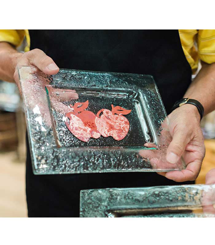 Copper Apple Infused Glass Plate - Charlton Glass | Culinary Apple